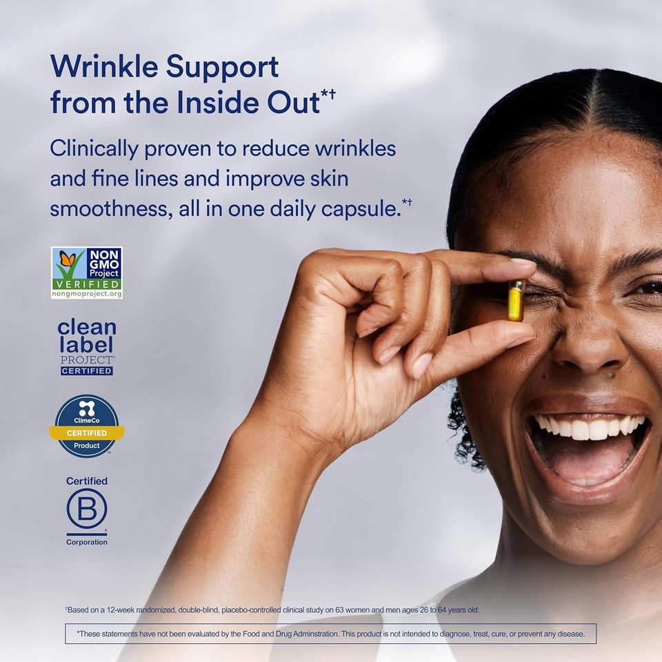 Hyacera Skin Supplement for Wrinkle Support, with Hyabest® and Ceratiq ...