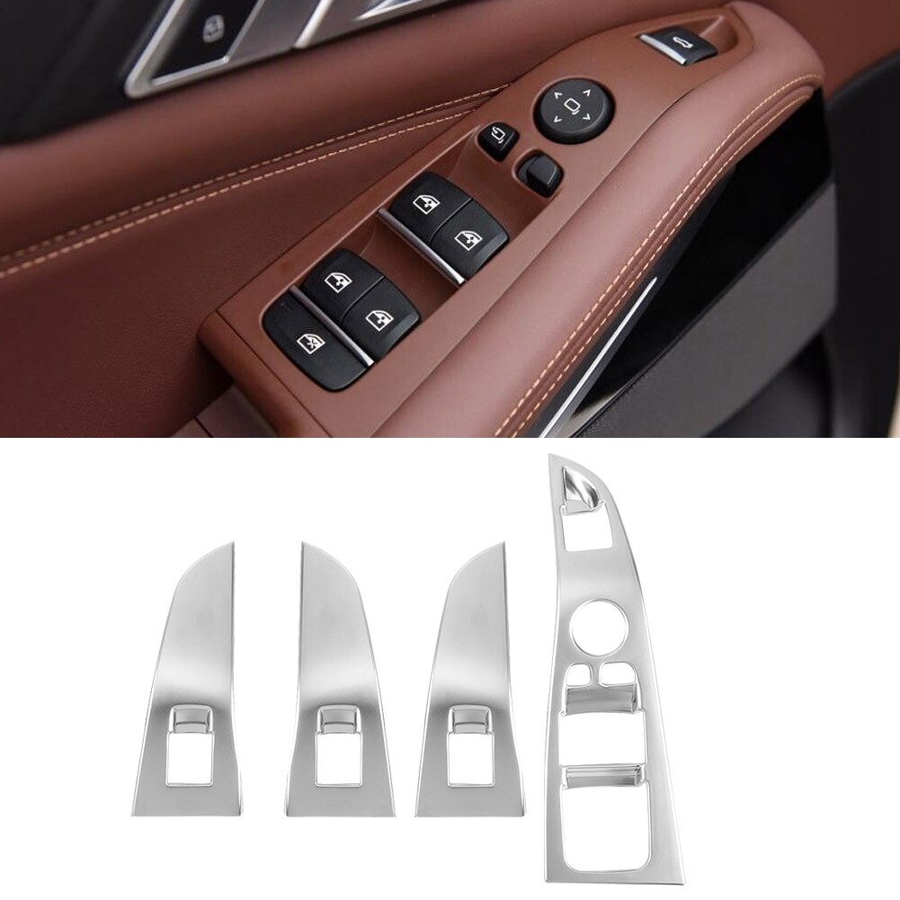 Chrome Plated 4pcs ABS Window Lifter Switch Frame Cover Trim For X5 X7 ...