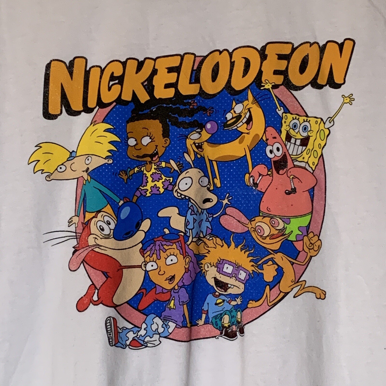 Nickelodeon Cartoons Rugrats Spongebob Shirt Sz L - Gem