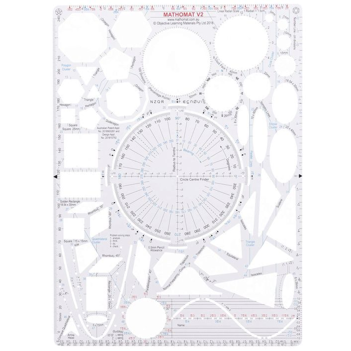 NEW MATHOMAT V2 Math Template 28 Page Instruction Book Binder Geometry ...