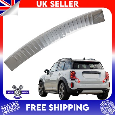 CHROME REAR BUMPER SILL PROTECTOR S.STEEL FOR MINI COUNTRYMAN F60 2016 ...