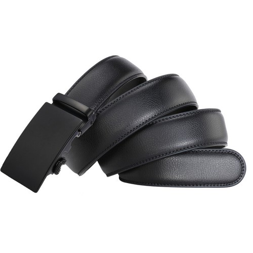 Classic Men's Leather Plus Belt Automatic Buckle Belt Ratchet Strap ...