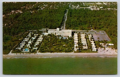 Aerial View Key Biscayne Hotel Miami Florida Postcard Coastline Beach ...