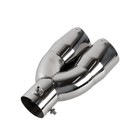 Silver Heart Shape Car Exhaust Muffler Tip Pipe 63mm 2.5‘’Inlet 205mm 8 ...