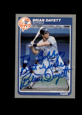 Brian Dayett 1985 Fleer Yankees authentic autographed card | eBay