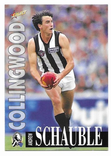 1996 SELECT COLLINGWOOD MAGPIES ANDREW SCHAUBLE #339 CARD AFL SERIES 2 ...