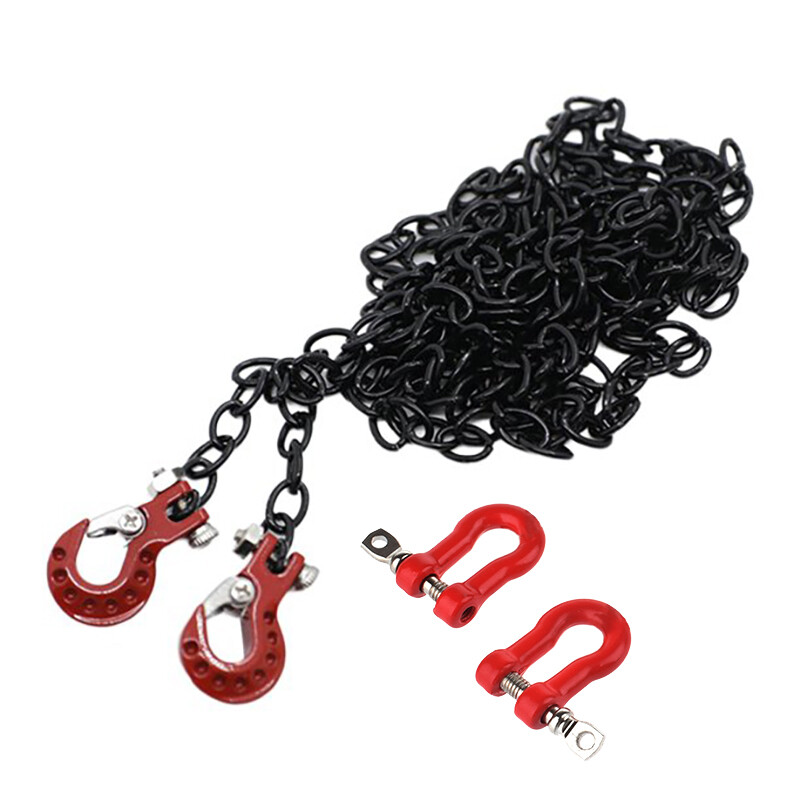Realistic 1/10 Size Drag Chain & Tow Hooks w/Bow Shackle for 1/10 Scale ...