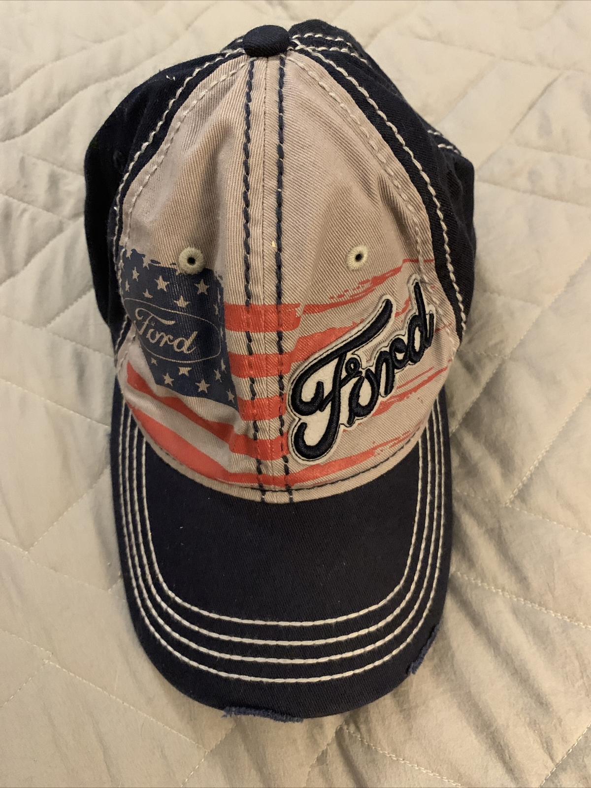 FORD LOGO HAT USA ADJUSTABLE AMERICAN FLAG - Gem