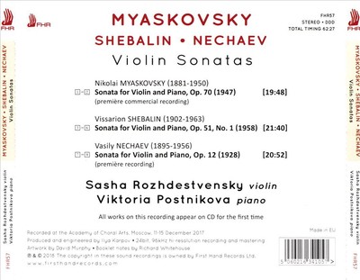 SASHA ROZHDESTVENSKY/VIKTORIA POSTNIKOVA MYASKOVSKY, SHEBALIN, NECHAEV ...