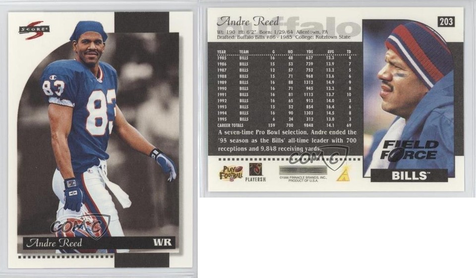 1996 Score Field Force Andre Reed #203 HOF b4d | eBay