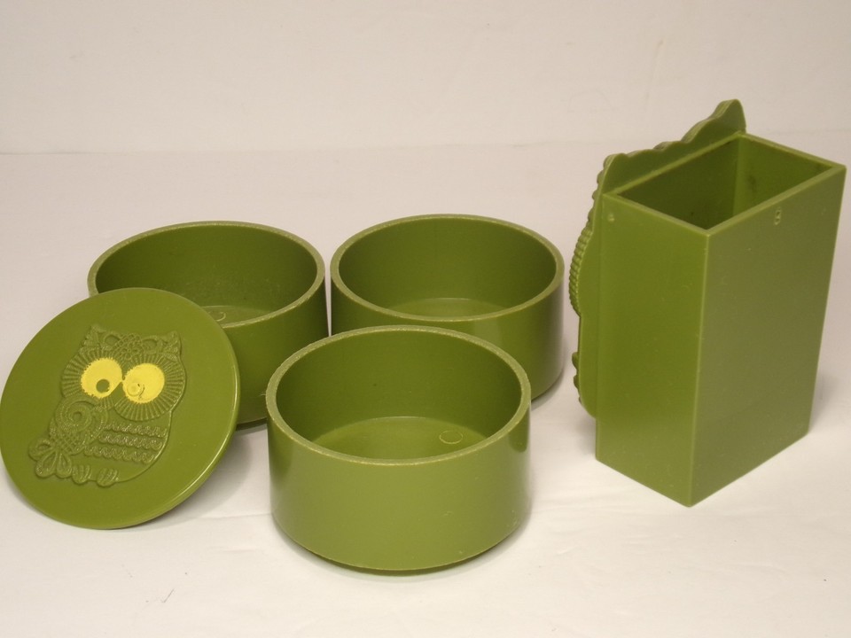 Vintage 1970's Springbok Owl Desk Set Pencil Holder & 3 Tiered ...