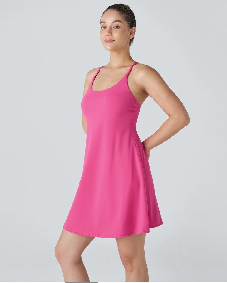 Halara Softlyzero Plush Backless Active Dress Pink New M | eBay