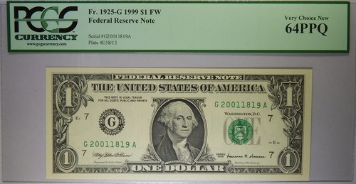 1999 $1 Chicago PCGS 64 PPQ Millennium Note Serial Number 20011819 | eBay