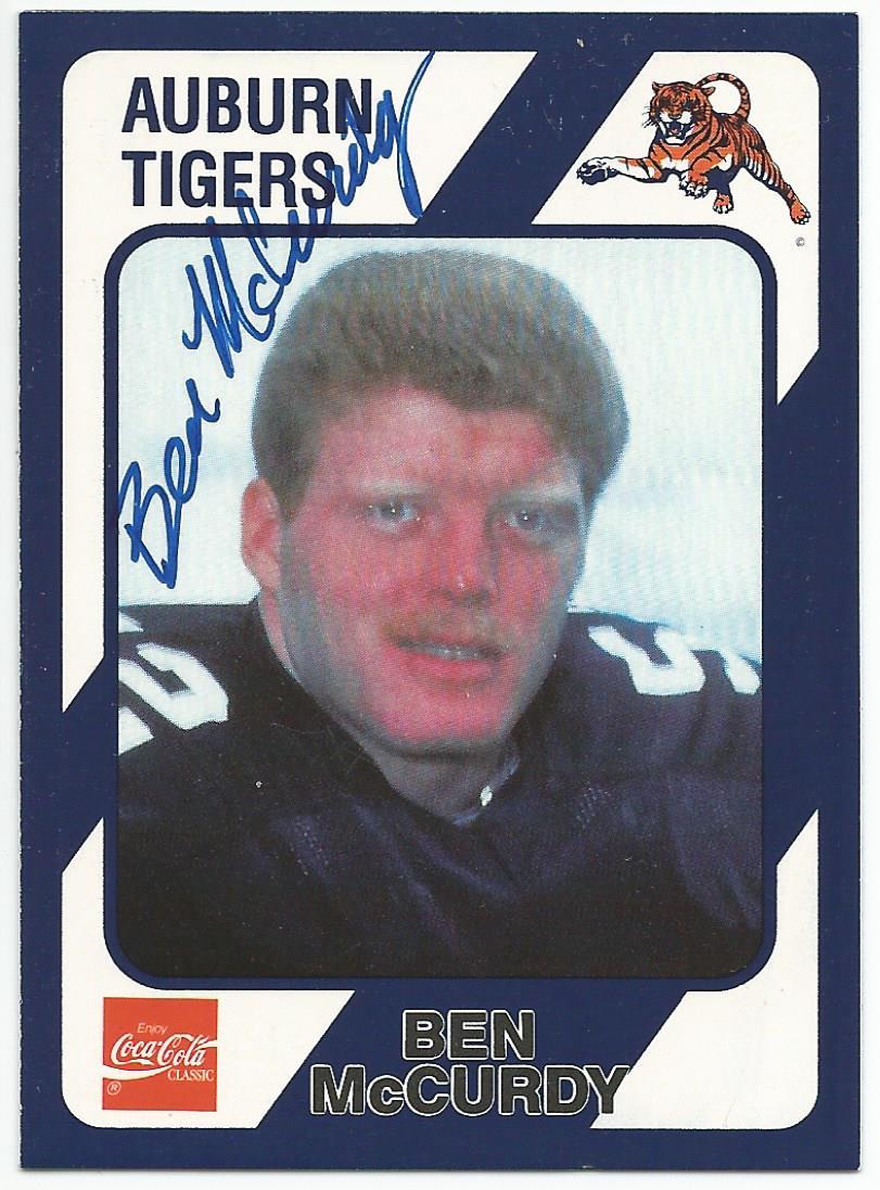 BEN McCURDY Autographed Signed 1989 Collegiate Collection card Auburn ...