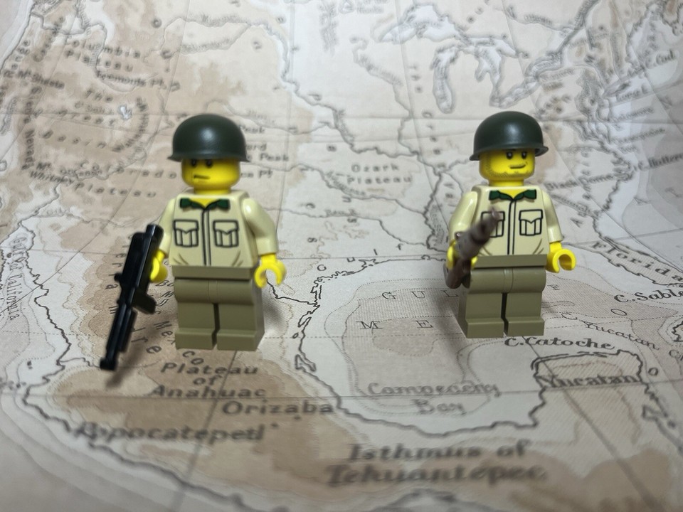 Brickmania Ww2 Lego US Soldiers Squad With 37mm Mortar Pack Real Lego ...