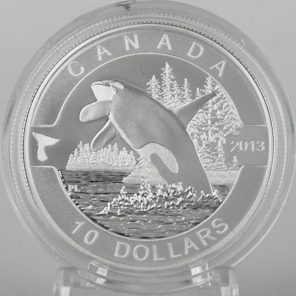 Canada 2013 $10 Orca ½ oz. Pure Silver Matte Proof Coin “O Canada ...