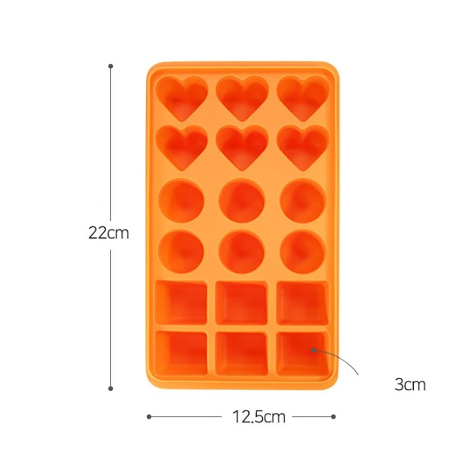 Pamire Silicone Ice Cube Tray with Lids, Various Shapes, 18 cubes ...