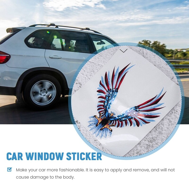 Car Decal Flying Hawk Auto Truck USA Eagle PET Flag Sticker Hood Decals ...