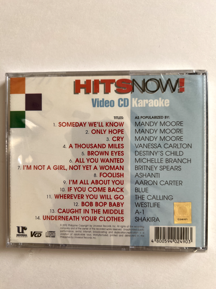 Hits Now! Video CD Karaoke VCD 2002, New Sealed, Ships Fast | eBay