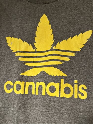Adidas CANNABIS parody Shirt Gently Used Size Medium weed 420 pot ...