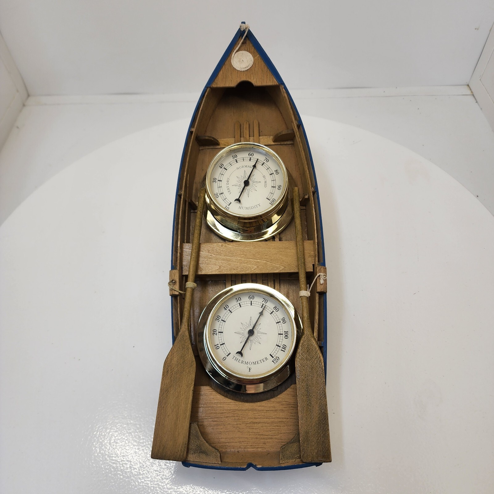 Springfield NJ Row Boat Barometer Weather Station Wooden 15 1/2 ...
