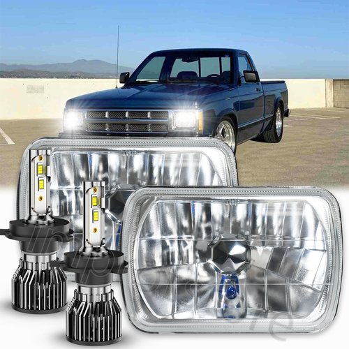 For Chevrolet S10 1982-1990 Pair 7x6" Square LED Headlights Hi/Lo Beam ...