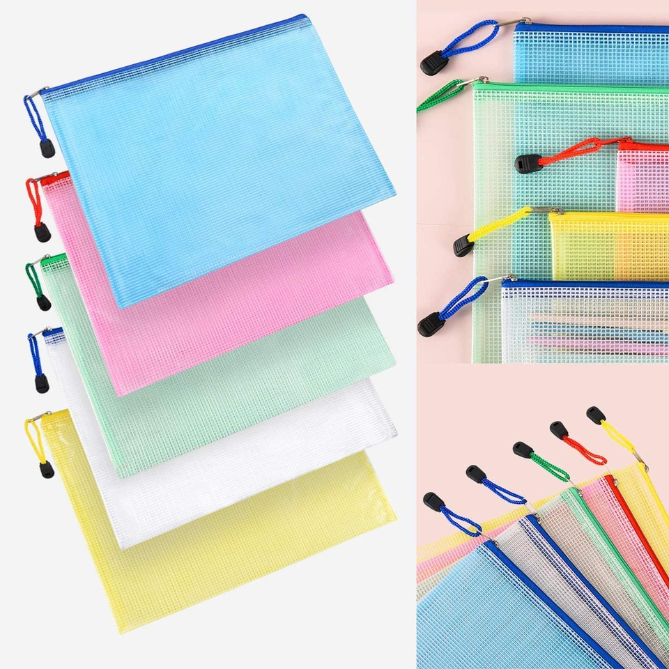 Zip File Folders, Pyhot 10Pcs A4 Size Mesh Document File Bags Storage ...