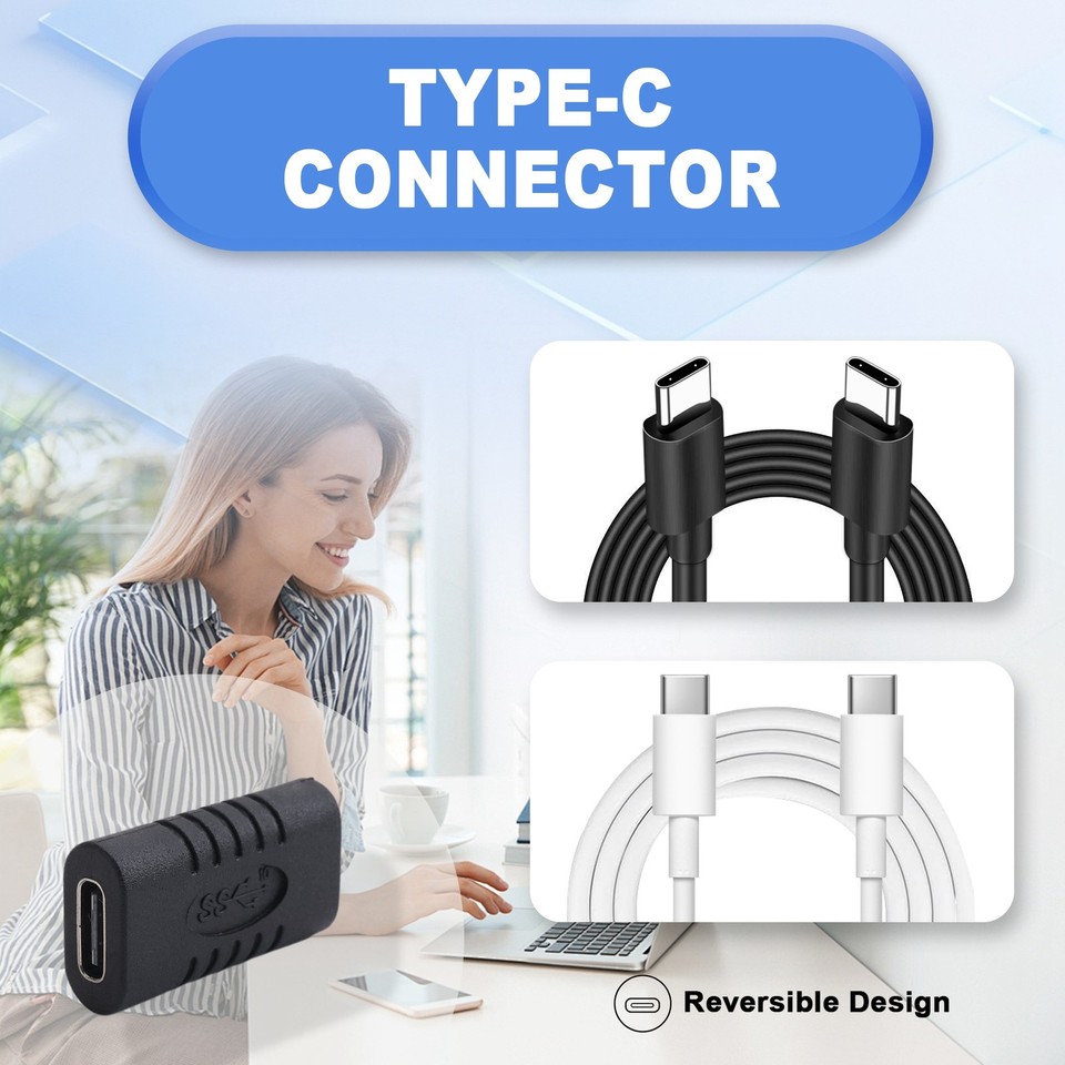 USB C Adapter Female to Female Type C Adapter Straight Tiny USB-C ...