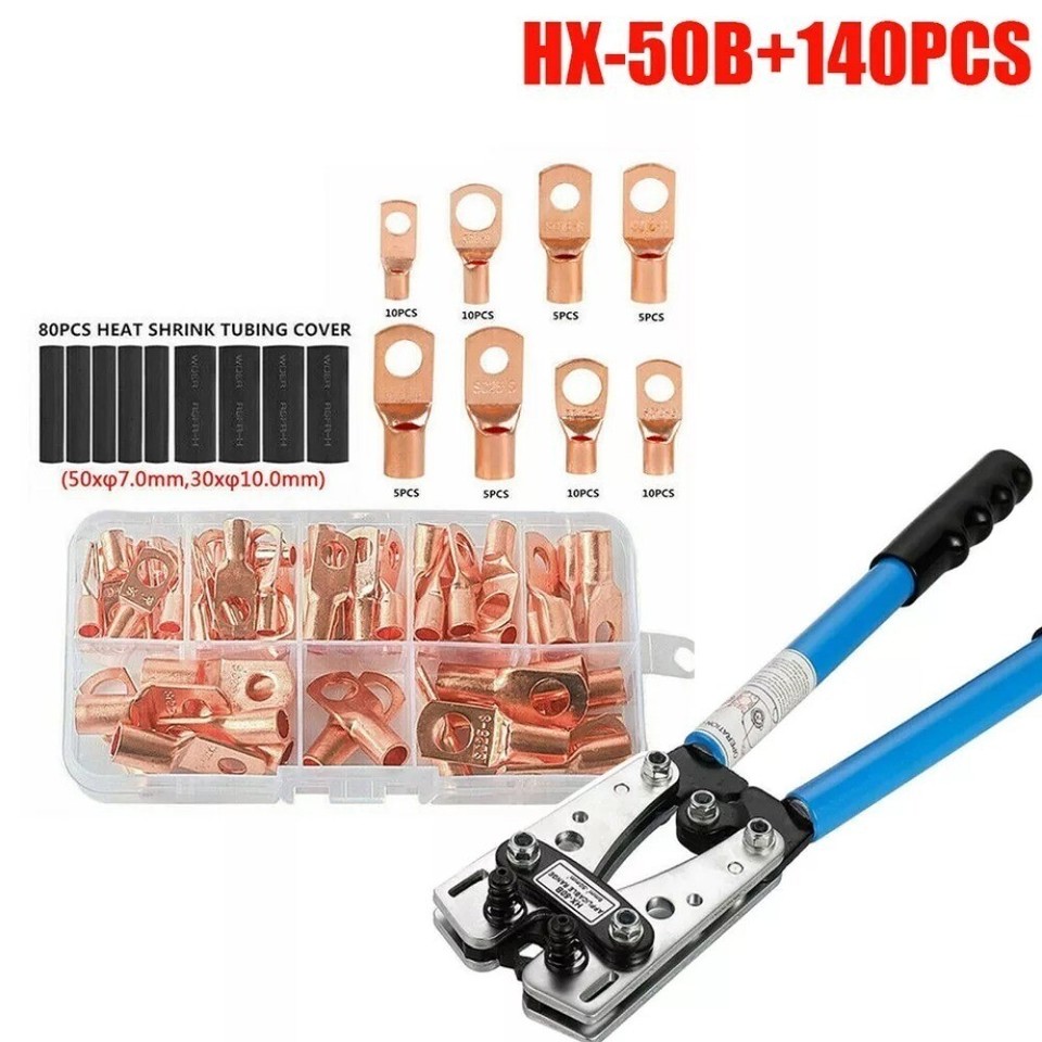 140/200X Copper Ring Terminals Battery Cable Lugs Crimp Wire Connectors ...