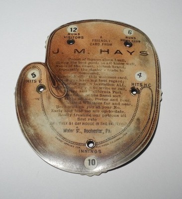 1910 Baseball Celluloid Scorer Pocket Counter Advertising Hays Liquors ...