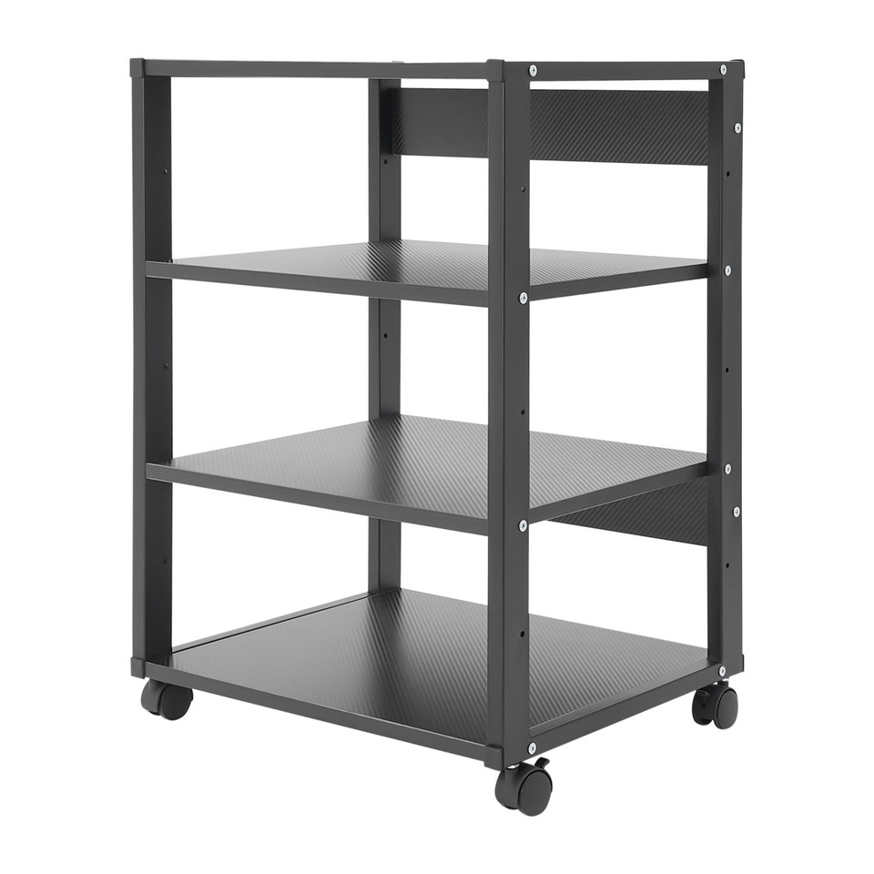 4 Shelf Audio Video TV Media Component Stand Rack AV Equipment Stereo ...