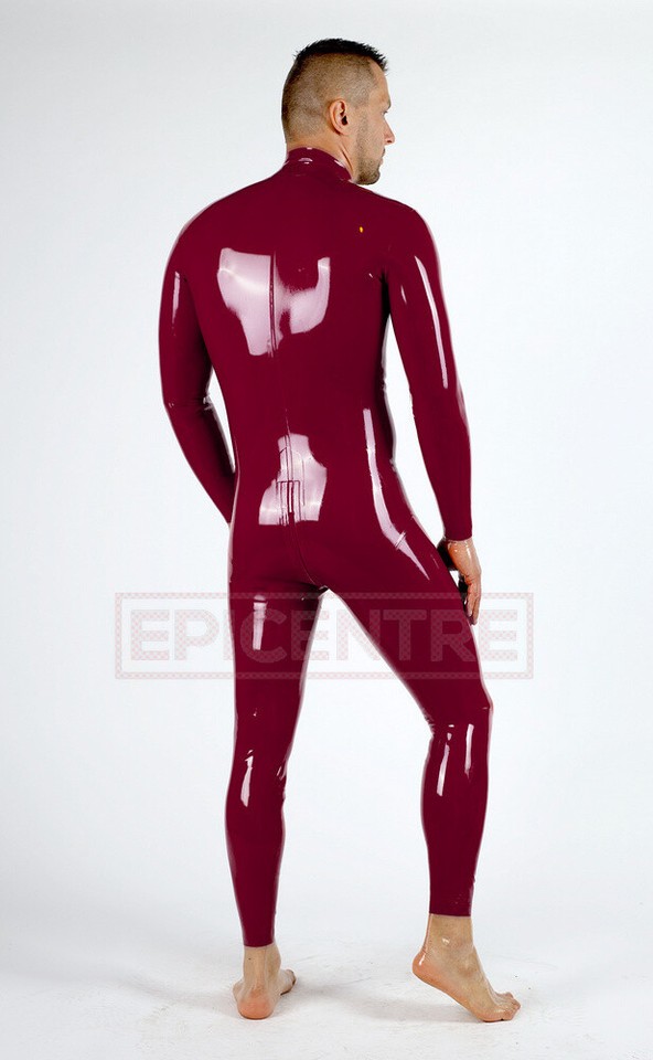Men Latex Rubber Catsuit EASY-ON (Chlorinated). PLUM | eBay