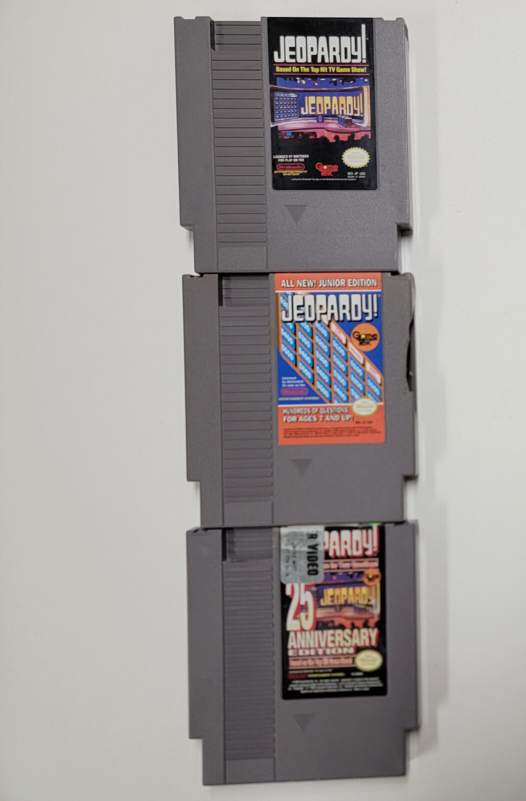 Jeopardy, Jeopardy 25th Anniversary & Jeopardy Jr - 3 Nintendo (NES ...