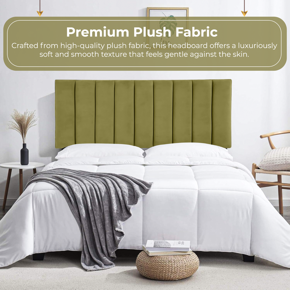 5FT King Plush Fabric Headboard Divan Bed Elegant 24"Headboards Fixing ...