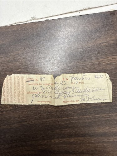 Antique 1907 paper Palestine Illinois Cleveland Tennessee US postal | eBay