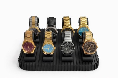 8 -Slot Watch Display Stand – Black | Desktop Tabletop Holder | Made in ...
