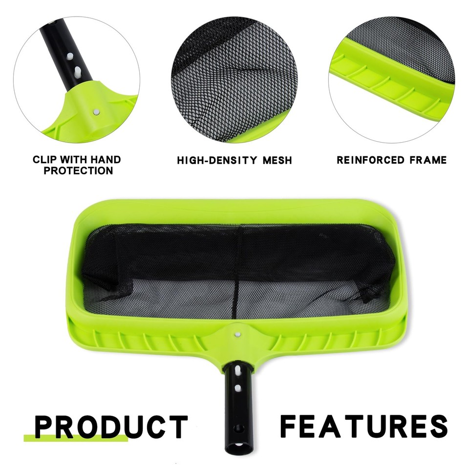 Swimming Pool Leaf Skimmer Net,Reinforced Frame Deep Rake Net | eBay