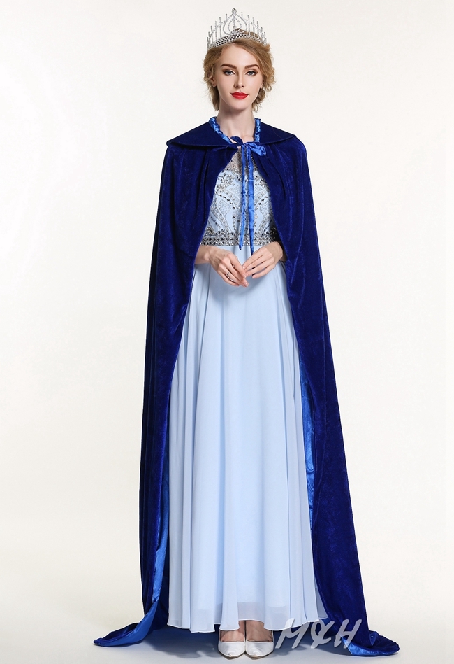 Velvet Cloak Cape 71" Satin High Collar Pageant Party Costumes Coat ...