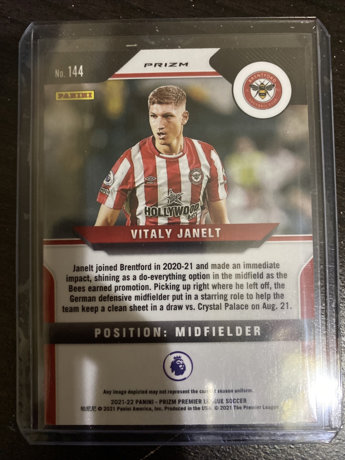 2021-22 Prizm Premier League Vitaly Janelt RC Rookie Card Blue Mojo ...
