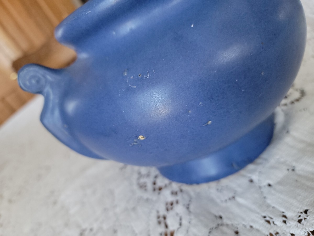 Vintage Mccoy Art Pottery Cobalt Blue Planter Vase Ebay Vintage Brush