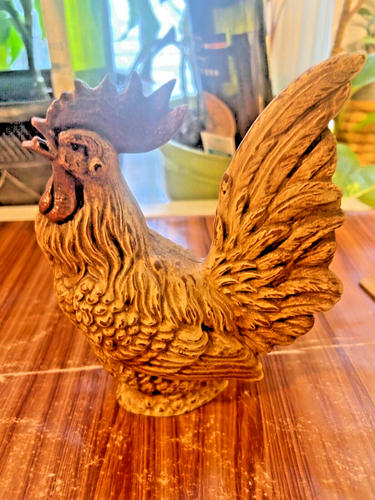 Rustic Wooden Rooster Figurine Statue 7” Made In USA Vintage Wood ...