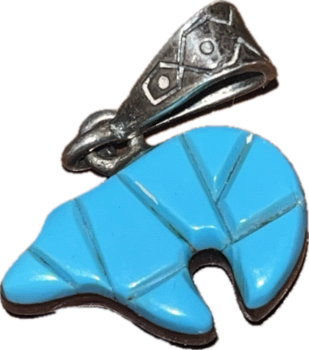 Navajo Reversible Bear Pendant - Sterling Silver Multistone Inlay ...