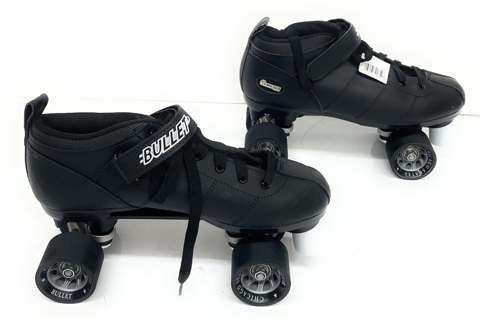 Chicago Men's Bullet Speed Skates Quad Roller Skate Shoes, Black, Size ...