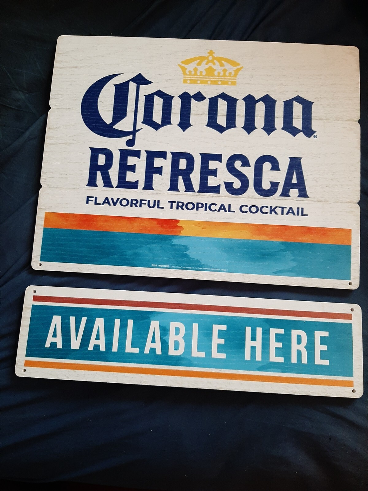 corona refresca wood 2 piece sign...free shipping | eBay