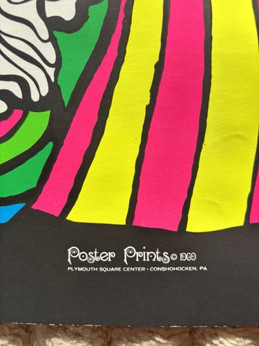 Vintage Beatles 60s psychedlic blacklight poster, art by Dan Shupe, 35 ...