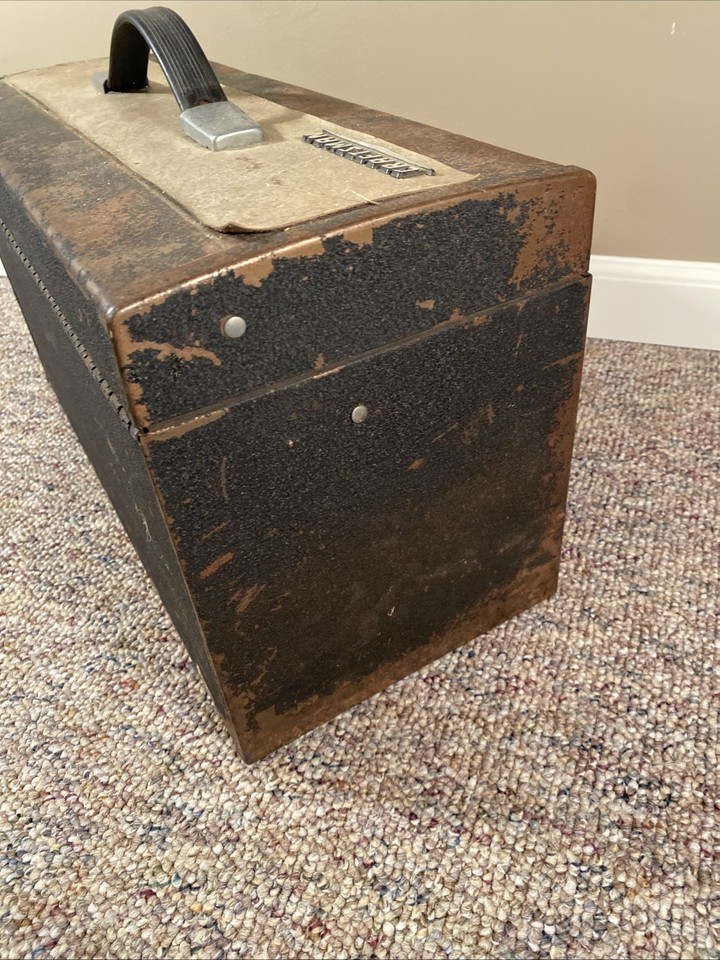 Vintage Craftsman Metal / Wood Grain 2 Drawer RALLY Racing Tool Box w ...