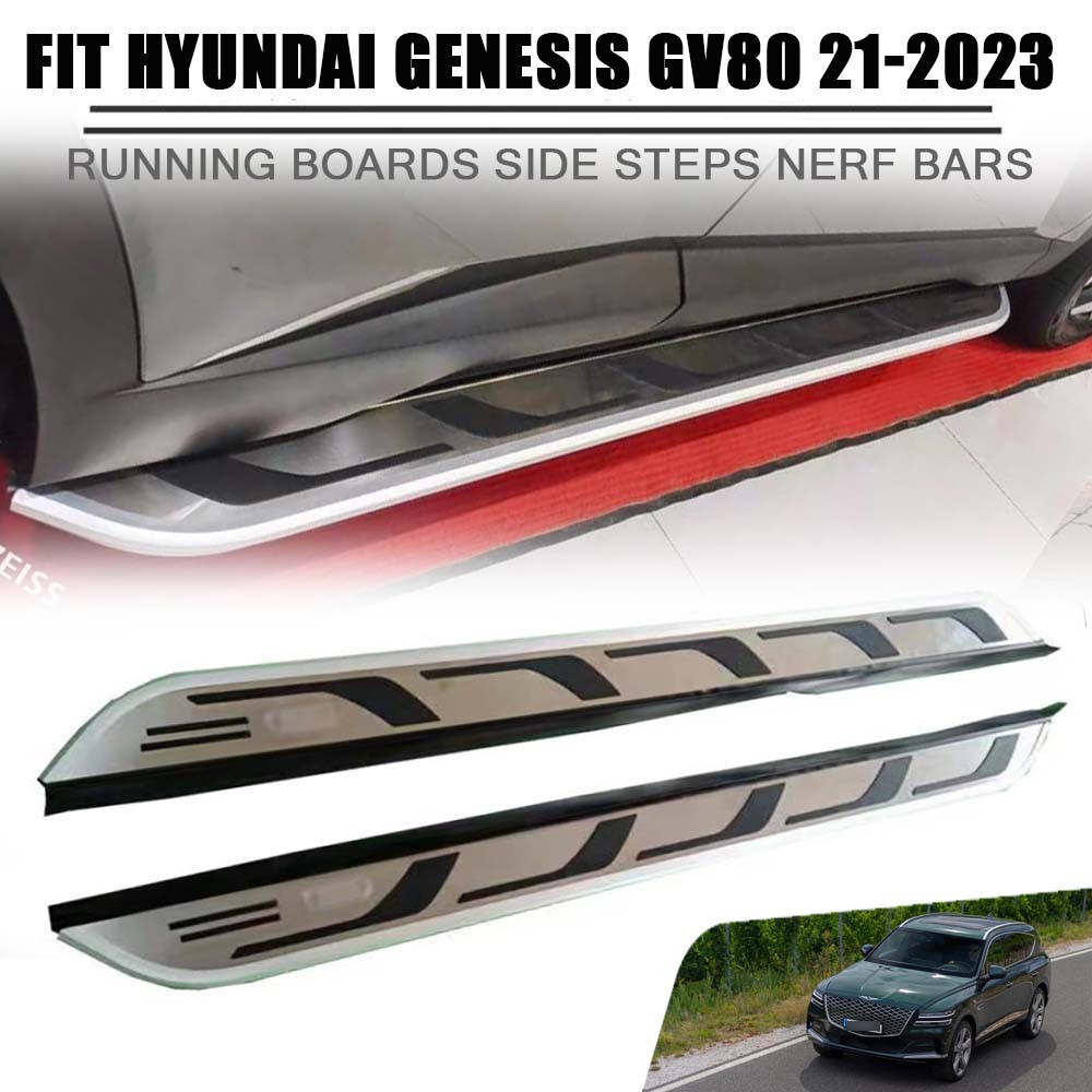 2Pcs Fit Hyundai Genesis GV80 2021-23 Running Boards Side Steps Pedals ...