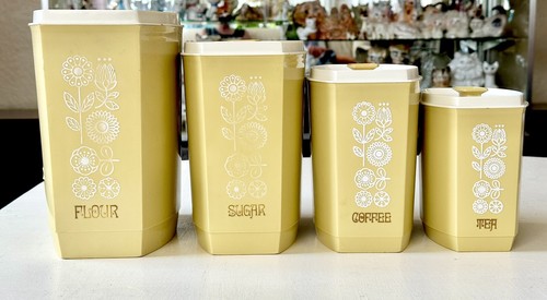 Vintage MCM Retro Lustro Ware Plastic Yellow Harvest Gold 4 Nesting ...