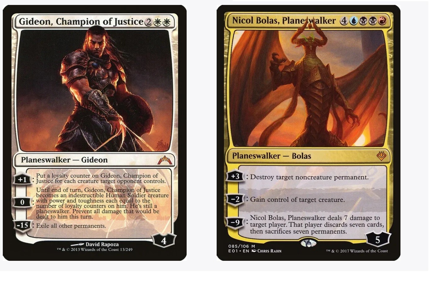 Nicol Bolas & Gideon, Champion of Justice + 20 random rares MTG magic ...