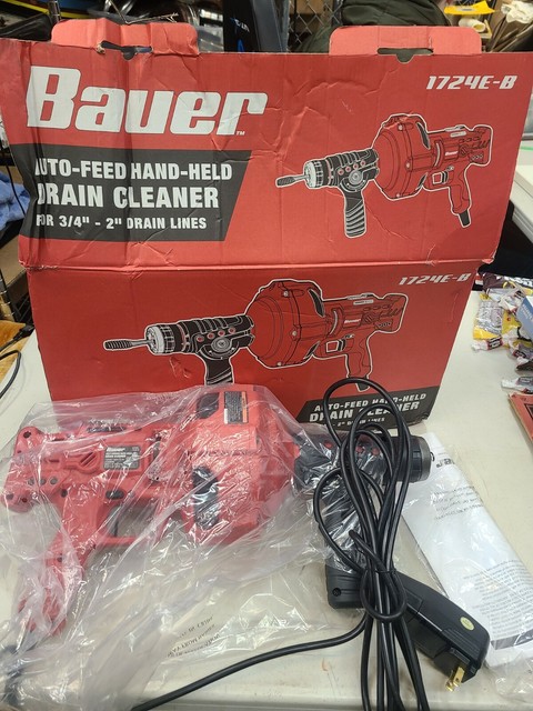 Bauer 23 Ft. Auto-feed Handheld Electric Drain Cleaner Plumbing Snake ...